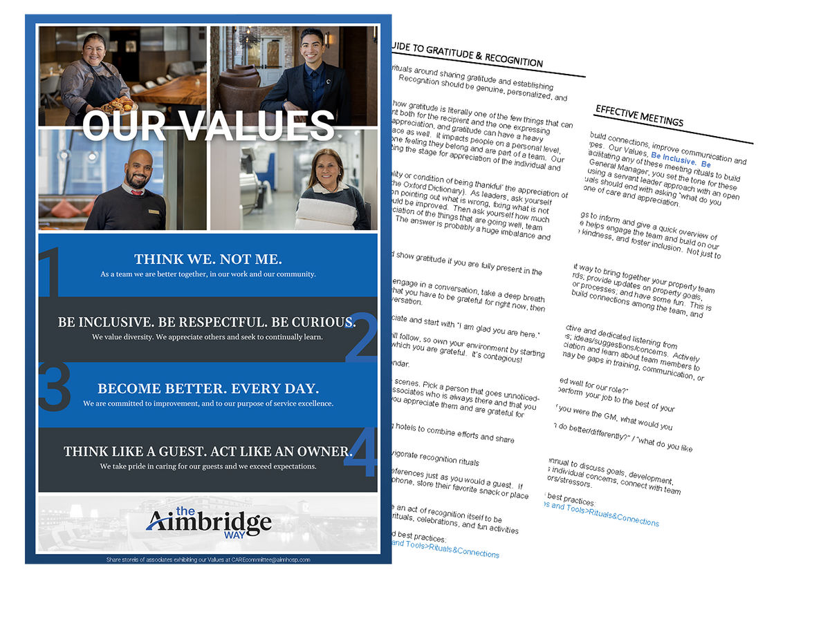 Aimbridge Core Value 4"x6" Cards – Aimbridge Hospitality