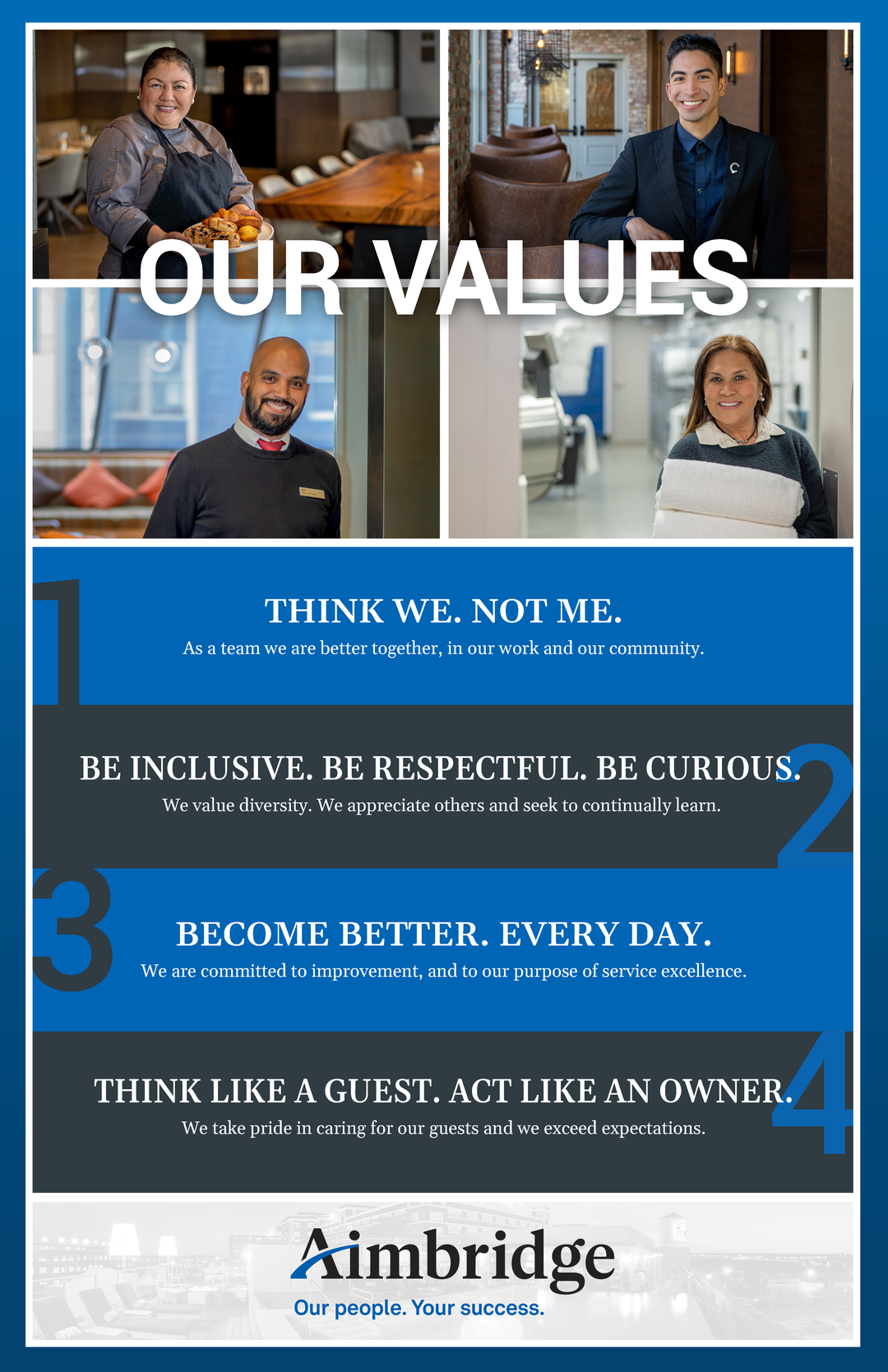 Aimbridge Core Value Poster Set – Aimbridge Hospitality